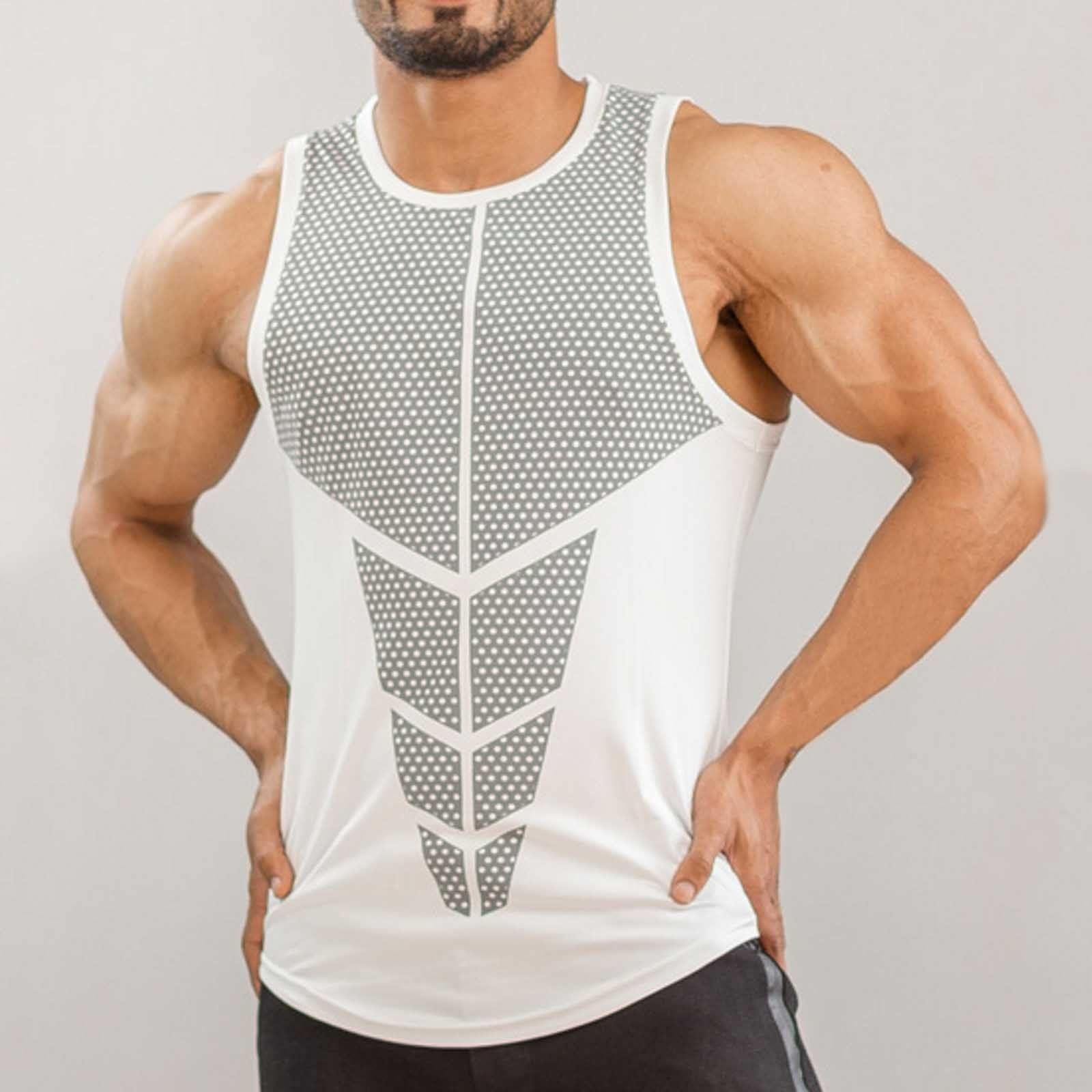 Dianli Men's Tank Undershirts Gym Yoga Crew Neck Summer Beach Loose Fit Sleeveless Casual ...