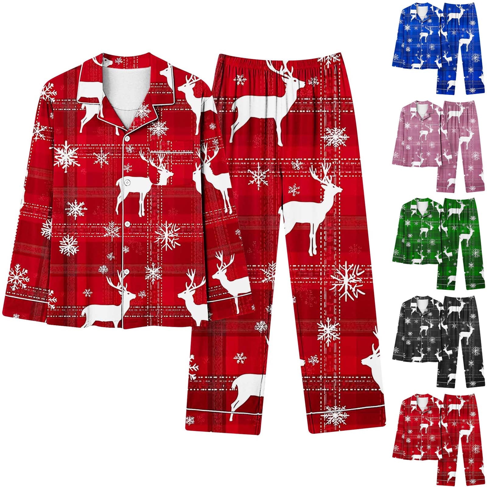 Dianli Pajamas Loungewear Christmas Printed Long Sleeve Pocket Top And ...