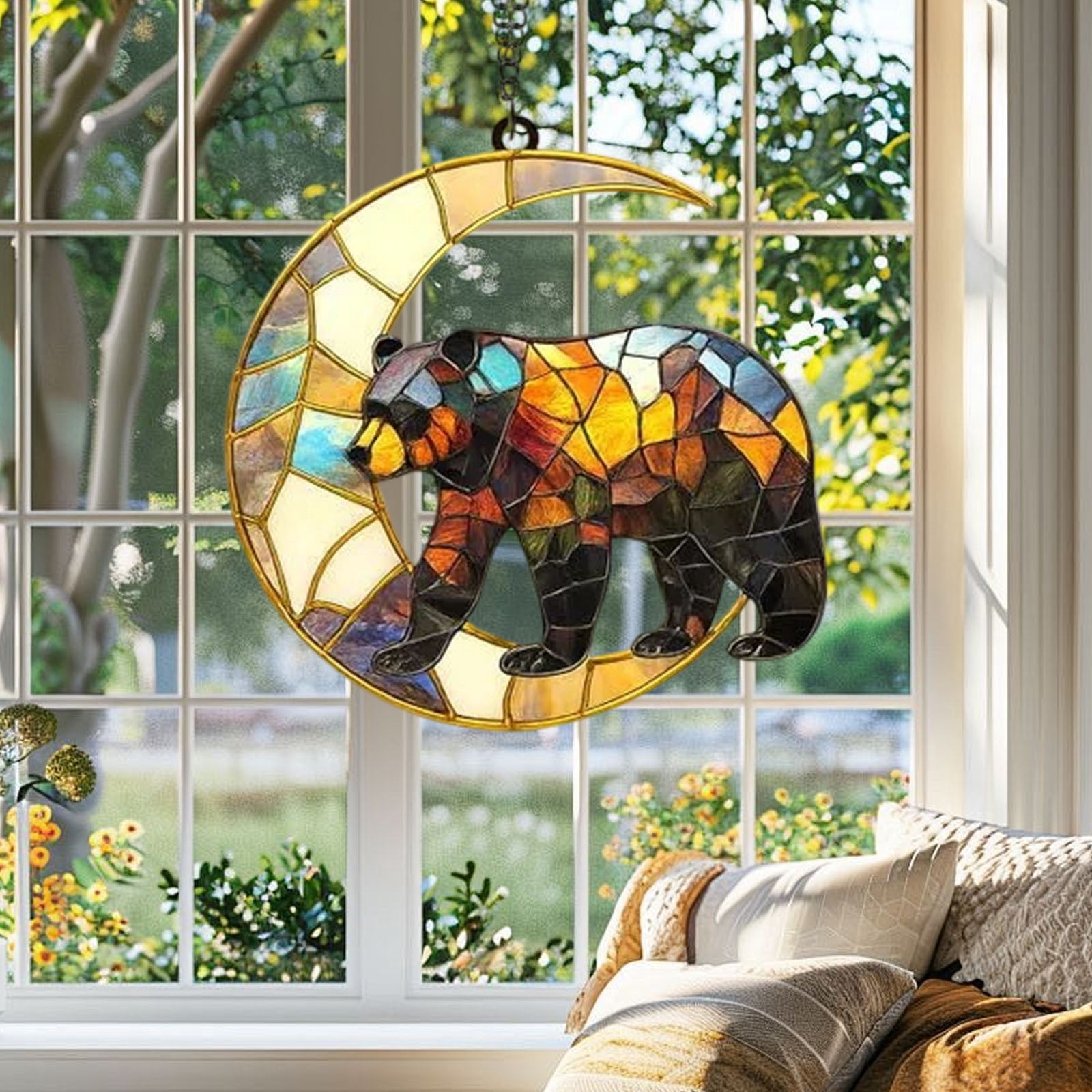 Dianli Patriotic Decor Acrylic Owl Window Suncatcher Hanging Ornament ...