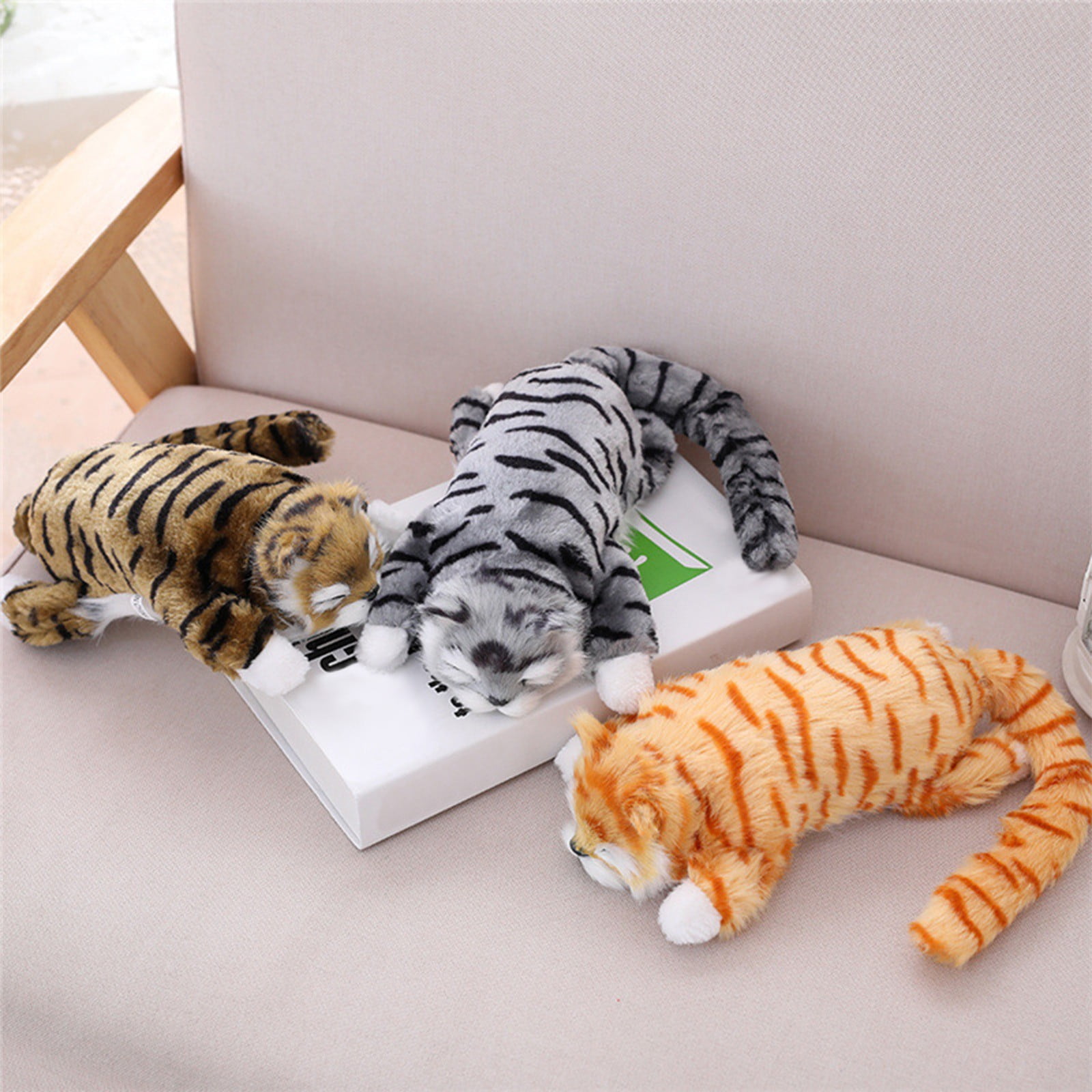 Dianli Plush Rolling Cat Toy Electronic Simulation Pet Sleeping Cat ...