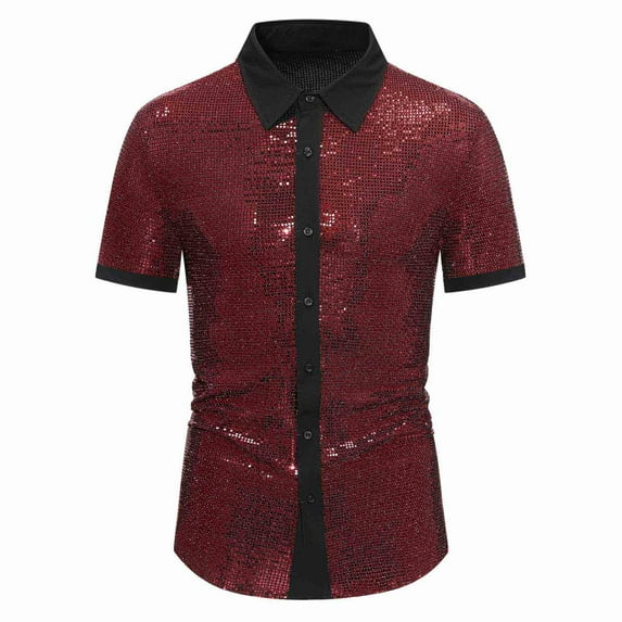 Dianli Men's Short Sleeve Button Down Shirt Casual Breathable Polyester ...