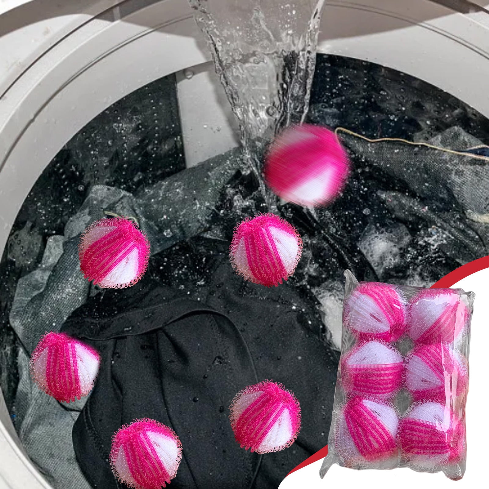 Dianli Set of 6 Reusable Laundry Cleaning Balls Anti-Tangle Hair ...
