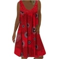 Dianli Sleeveless Round Neck Mini Vintage Floral Print Summer Dresses