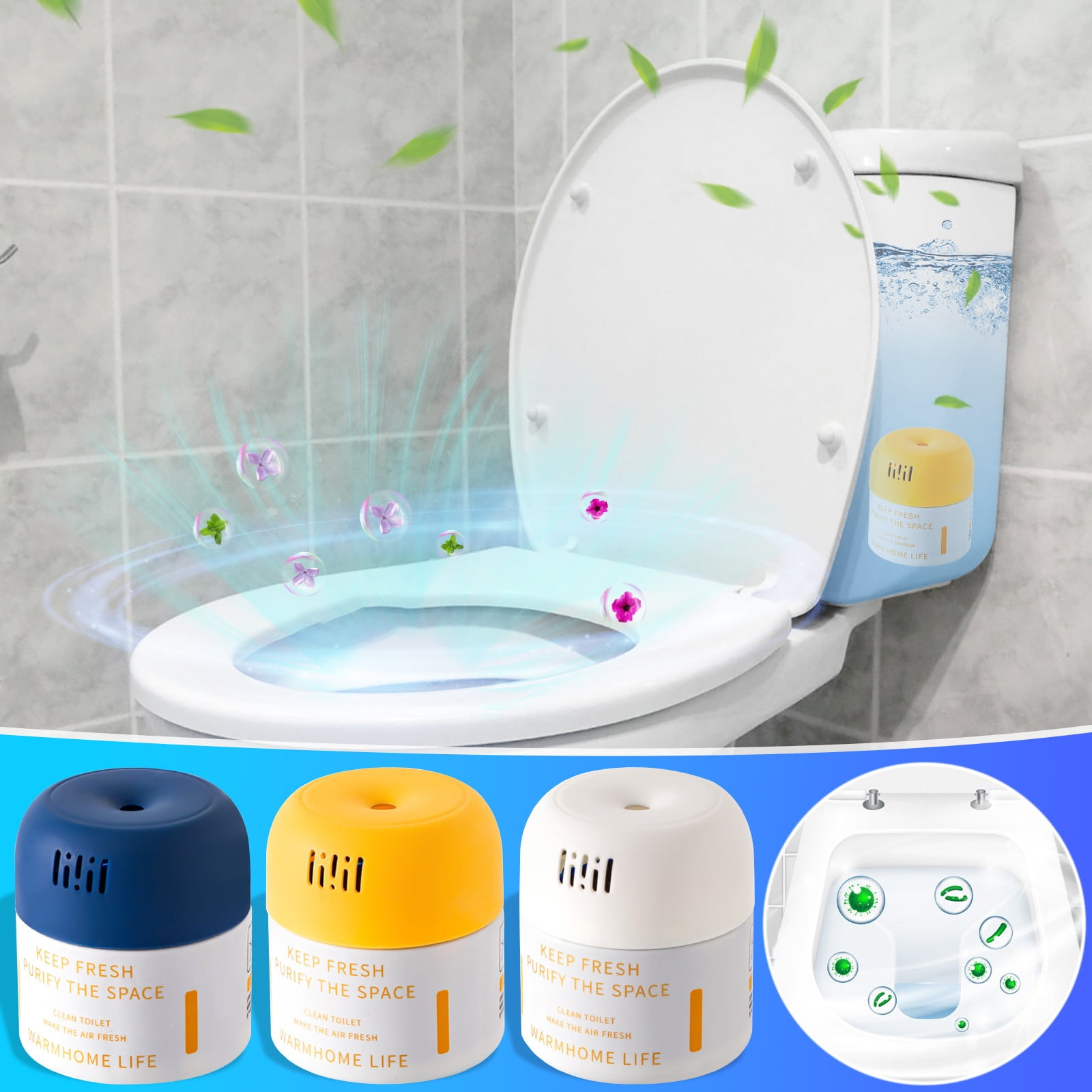 Dianli Toilet Tank Cleaner Automatic Toilet Bloc Deodorizer Blue Clean ...