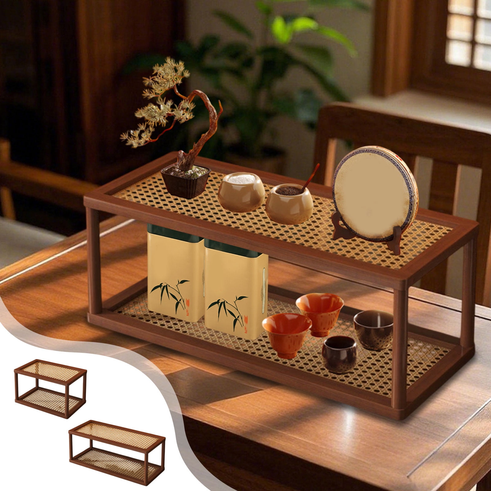 Dianli Two-Tier Desk Organizer + Compact Storage Shelf + Cosmetic and ...