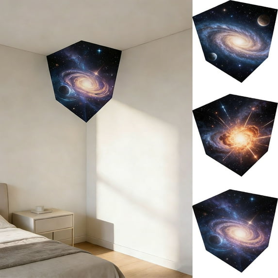 Dianli Wall Decal 3D Corner Sticker Starry Sky Visual Effect Peel and ...
