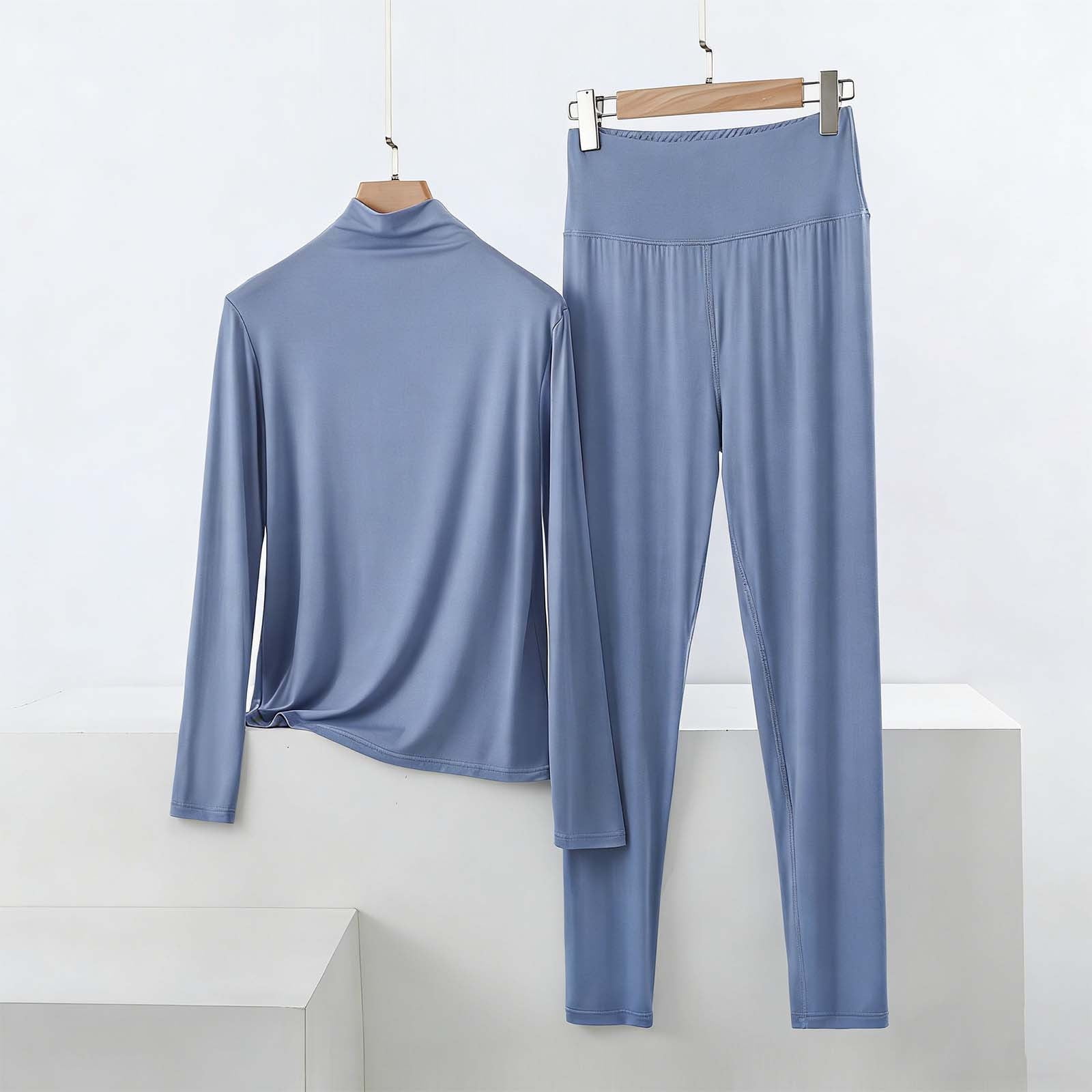 Dianli Women's Modal Pajama Set High-Neck Stand-Up Collar Long-Sleeve ...