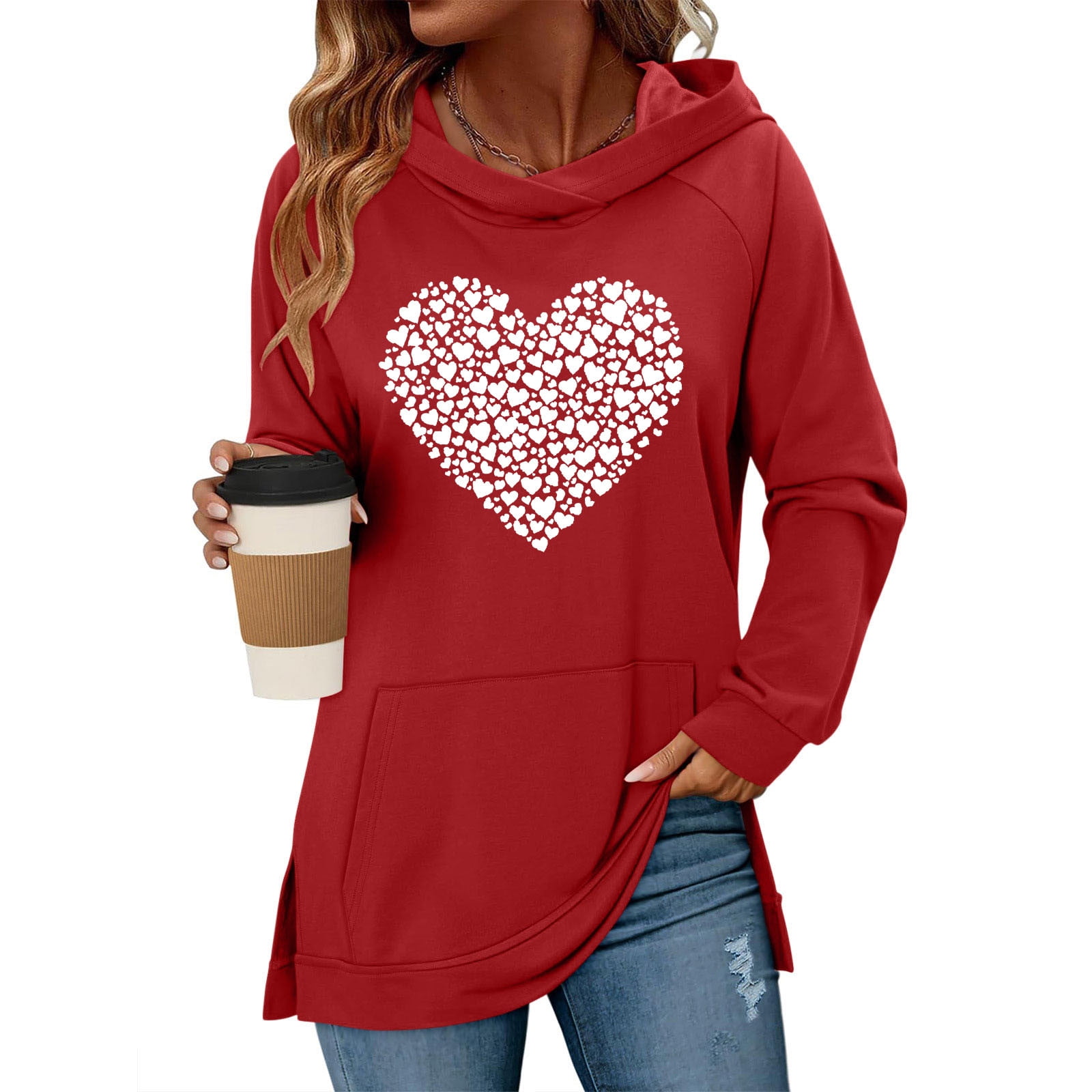 Dianli Women's Pullover Hoodie Solid Color Classic Drawstring Pocket ...