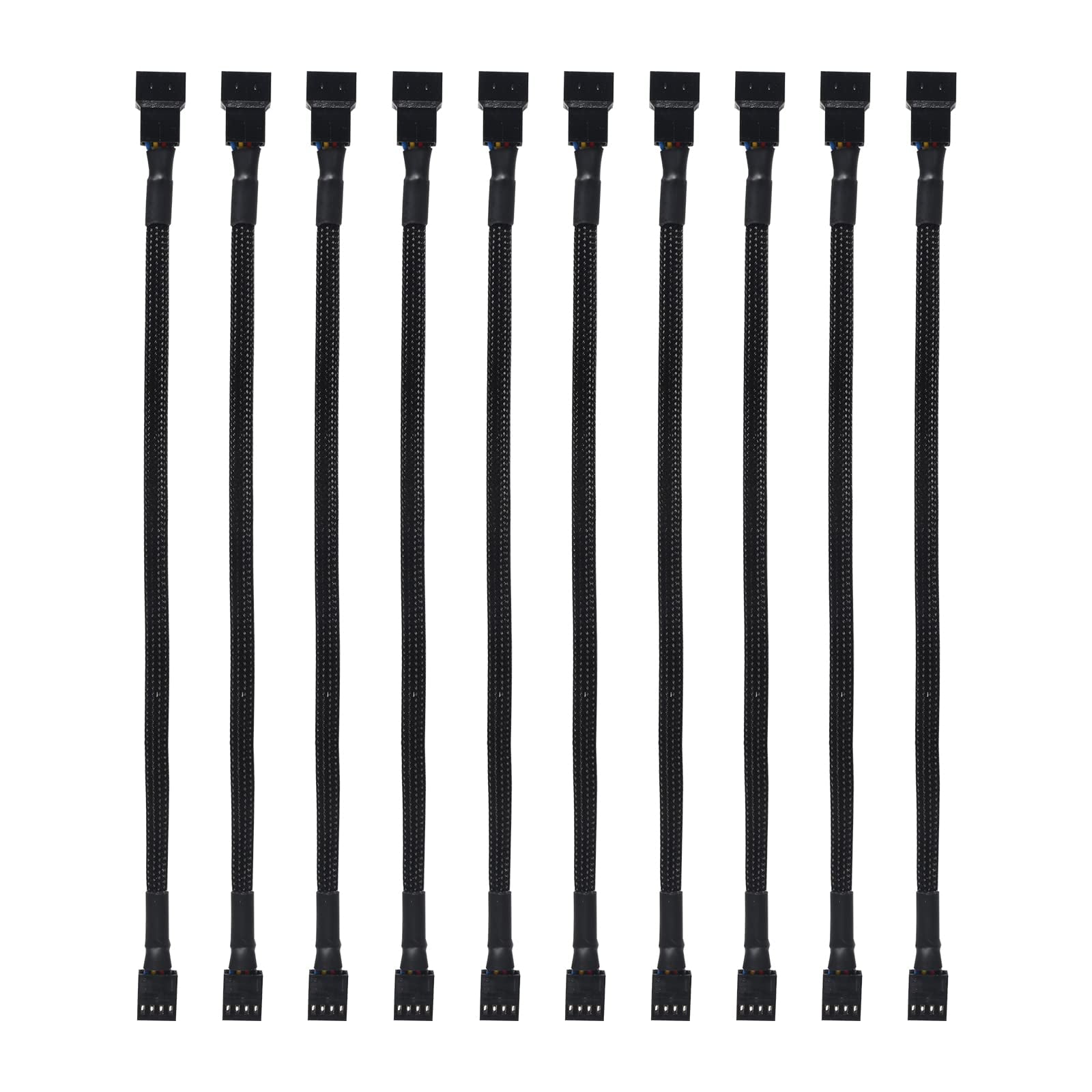 Diann 10pcs PWM Fan KEF16 Splitter Cable 4-Pin Sleeved Braided Adapter ...