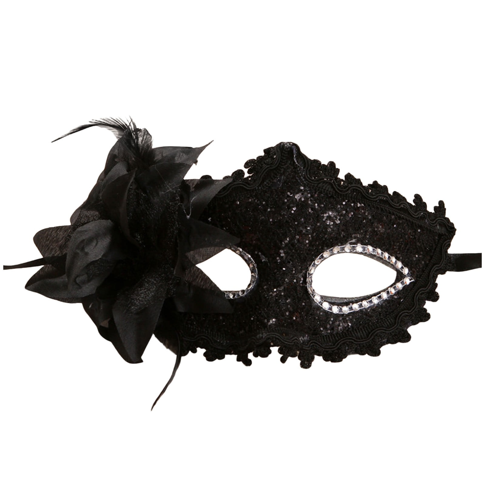 Dianopex Mask Masquerade Masks Women Rhinestone Feather Flower Side ...