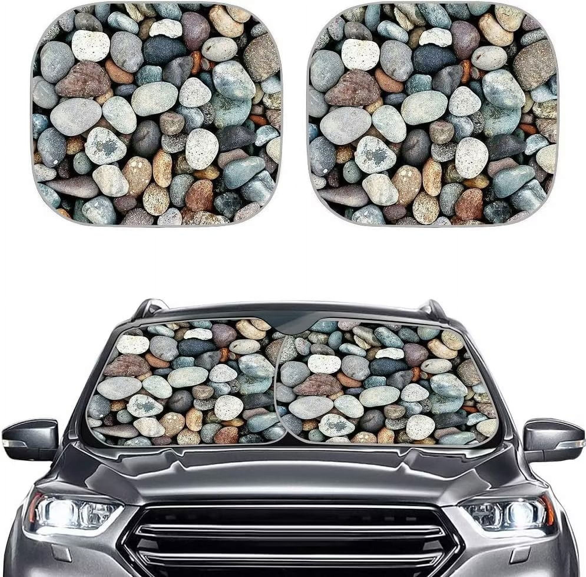 Diaonm 2 Pieces Goose Soft Stone Windshield Sun Shade for Car Universal ...
