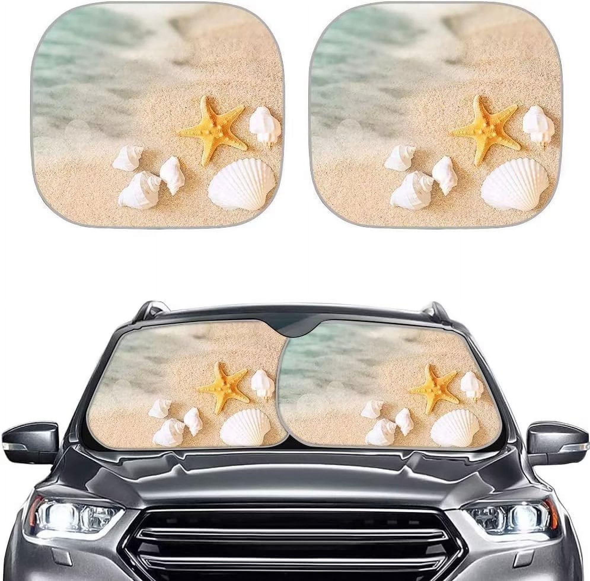 Diaonm Beach Starfish Windshield Sun Shade Portable and Foldable 2 ...