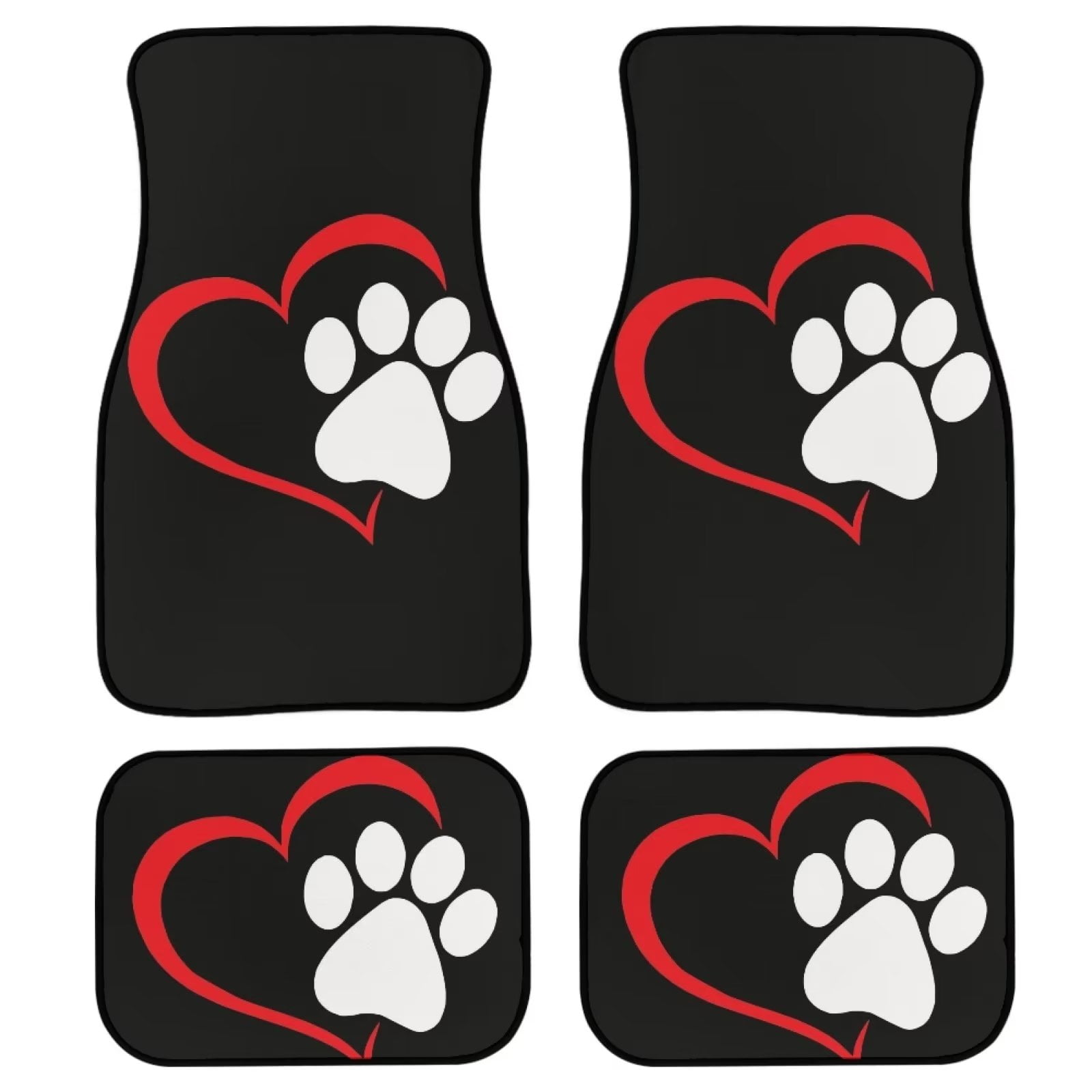 Diaonm Black Cartoon Dog Paw Car Floor Mats for Women Vehicle ...