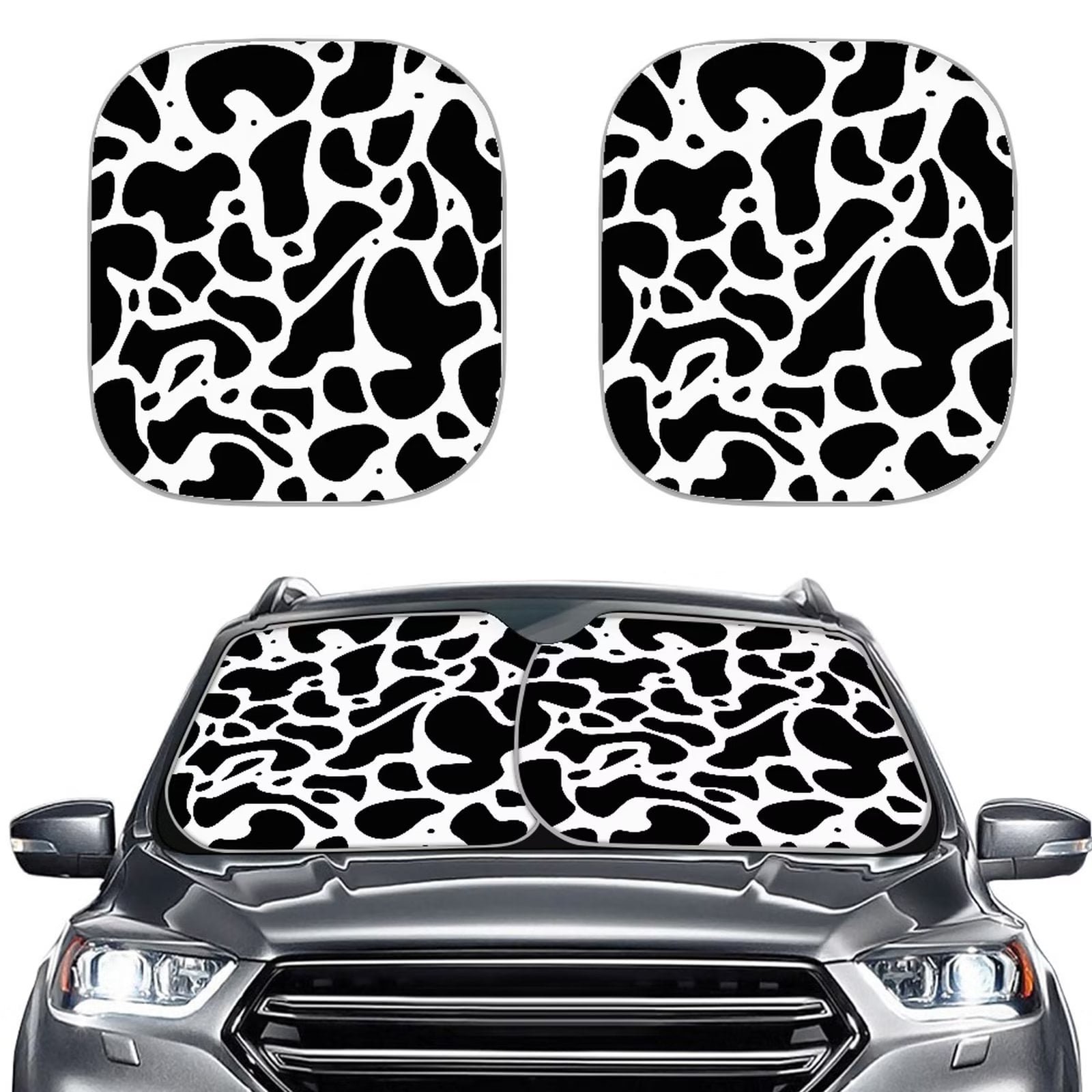 Diaonm Cow Car Front Visor Sun Shade Auto Heatshield Visor Blocks UV ...