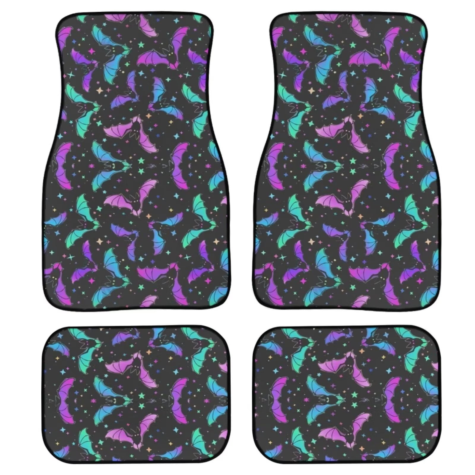 Diaonm Hippie Bat Car Floor Mats Set for Women Car Decoration 4 Pieces ...