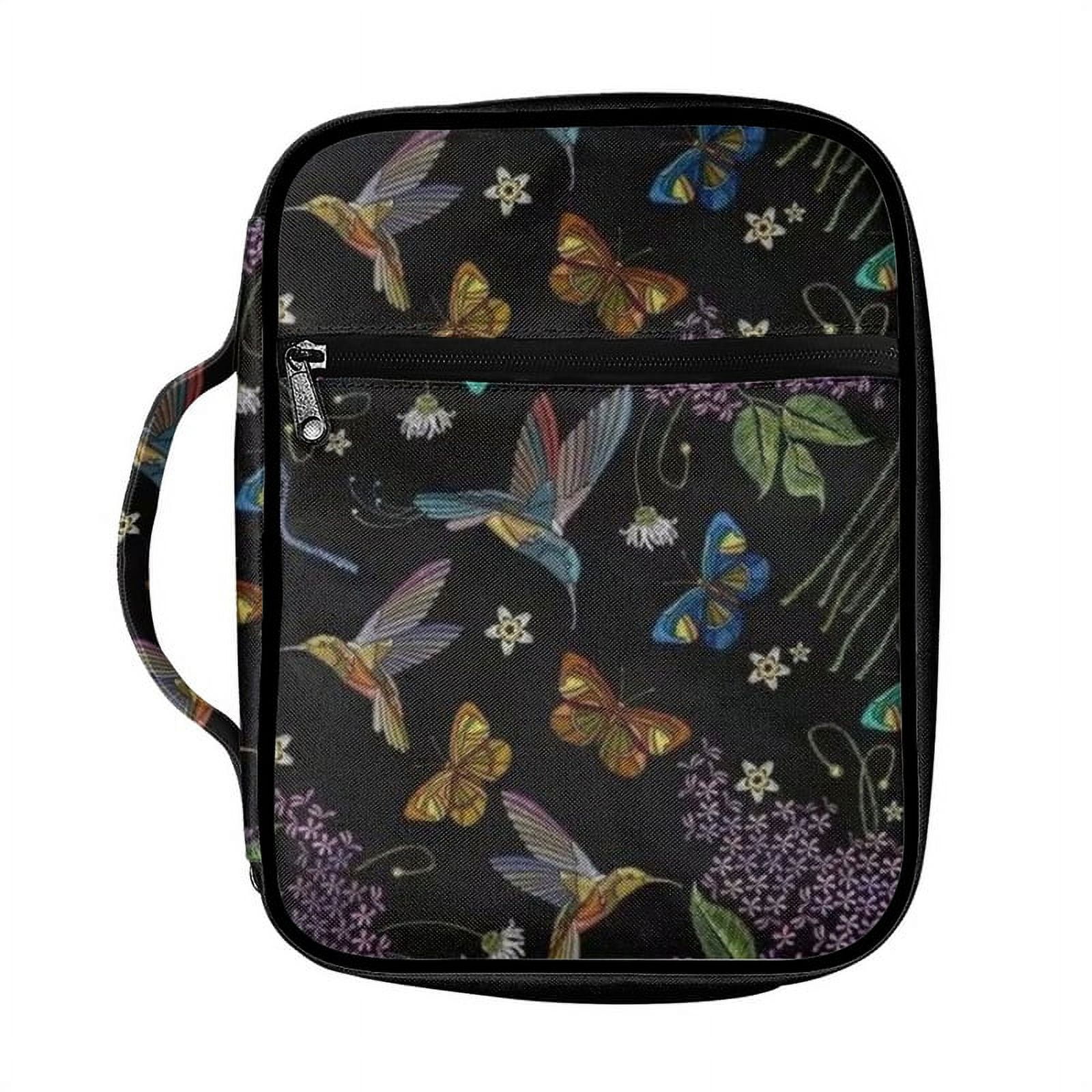 Diaonm Hummingbird Flower Print Bible Case Cover Carrying Book Holder ...
