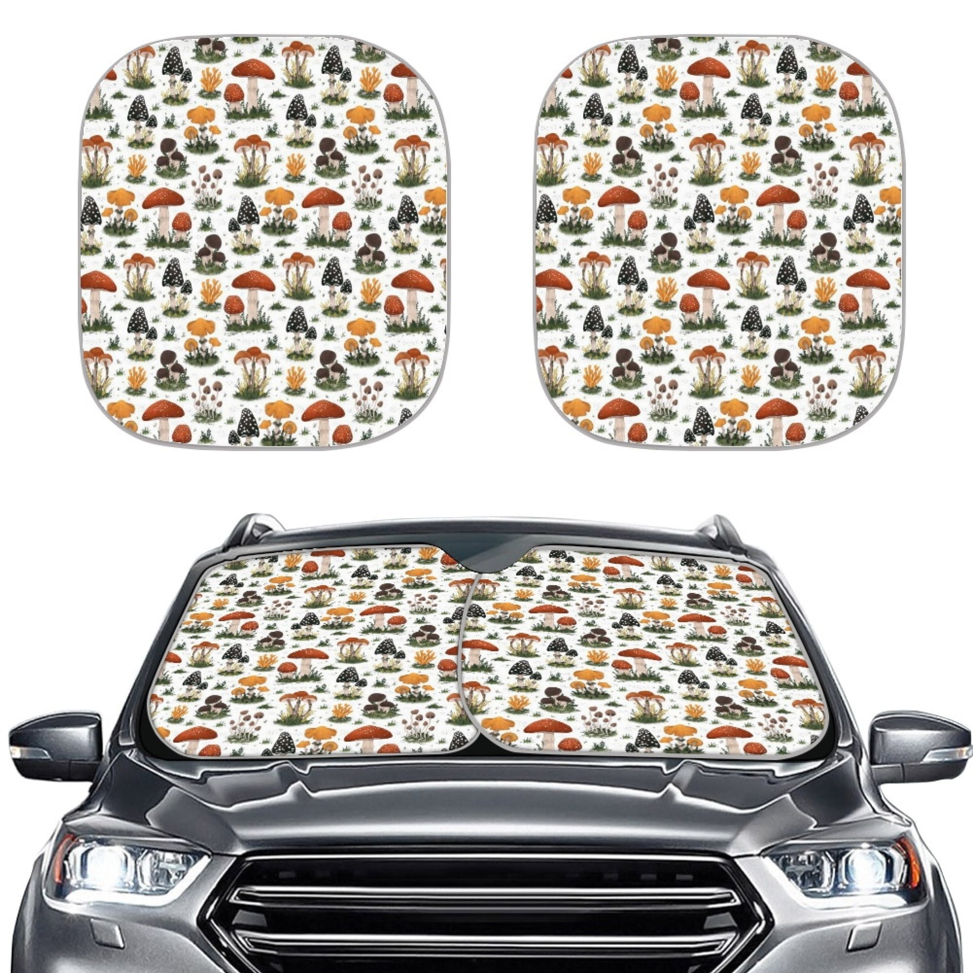 Diaonm Sun Shade Car Windshield,Aesthetic Mushroom Design Auto Front ...