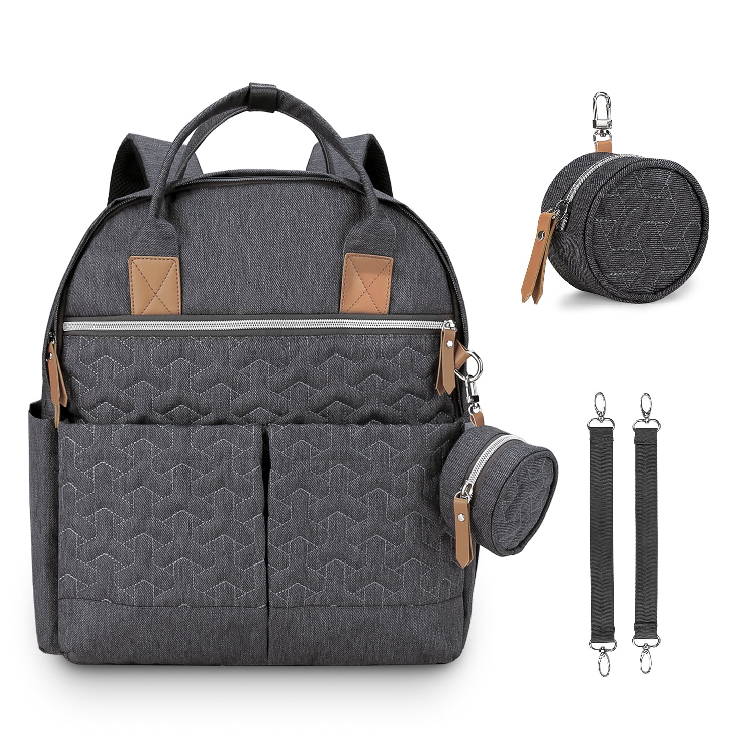 Diaper Bag Backpack with Pacifier Holder Smart Mommy Bag Stroller ...