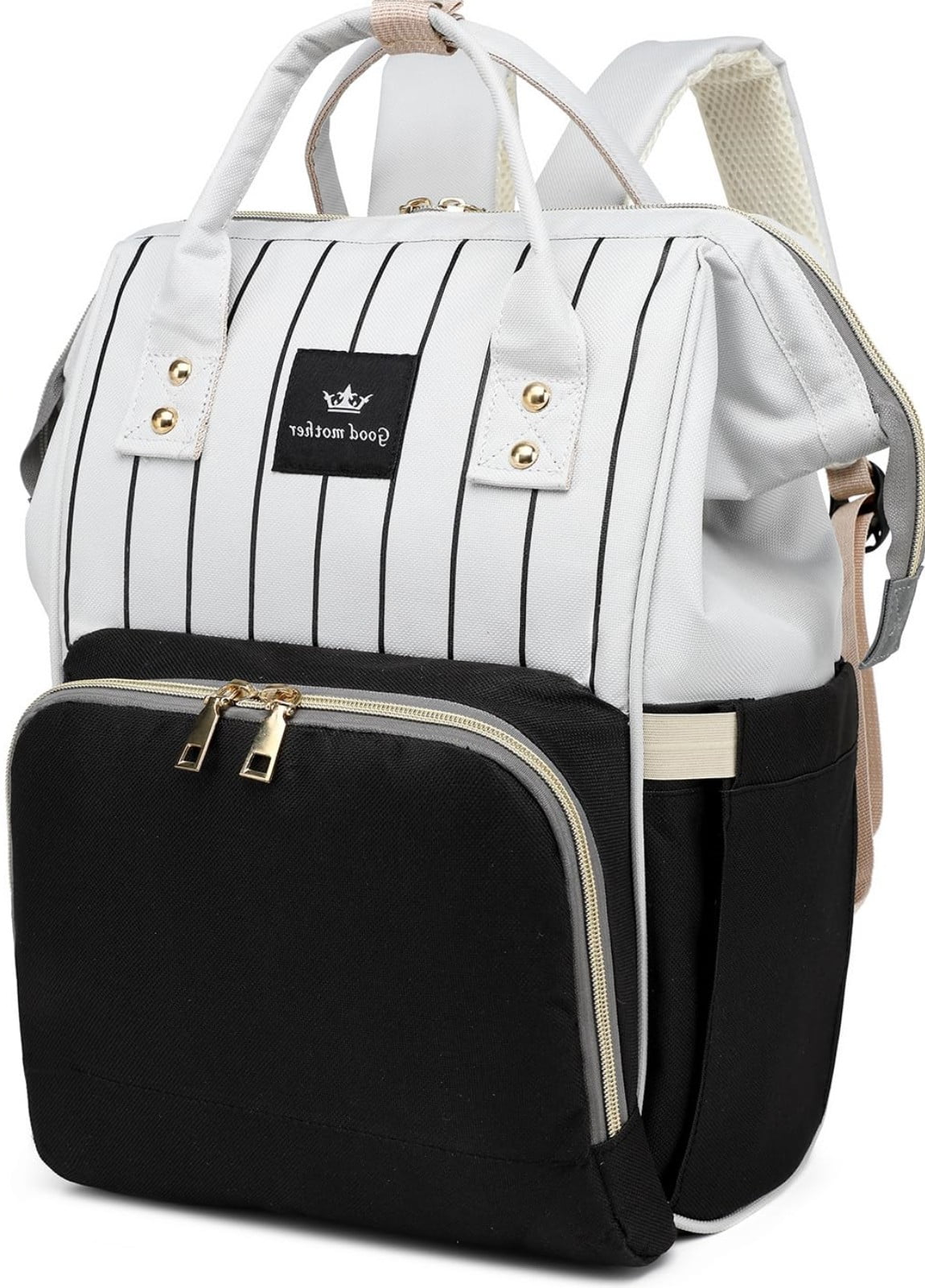 HDJ Big Waterproof Diaper Backpack, Large Capacity Travel Bag with ...