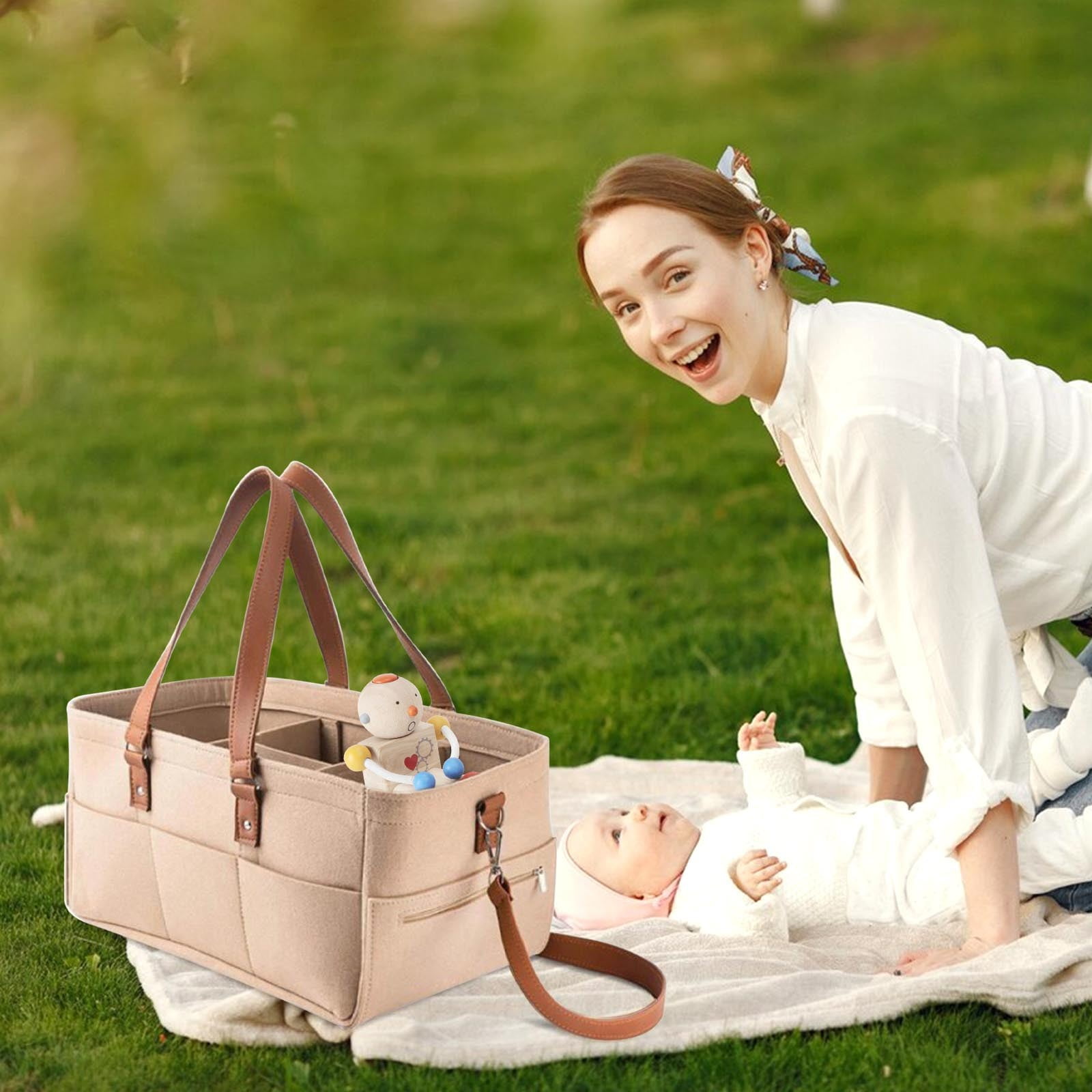 Diaper Bag,Diaper Changing Backpacks,Felt Diaper Storage Bag,Travel Diaper Organizer,Baby Travel ...