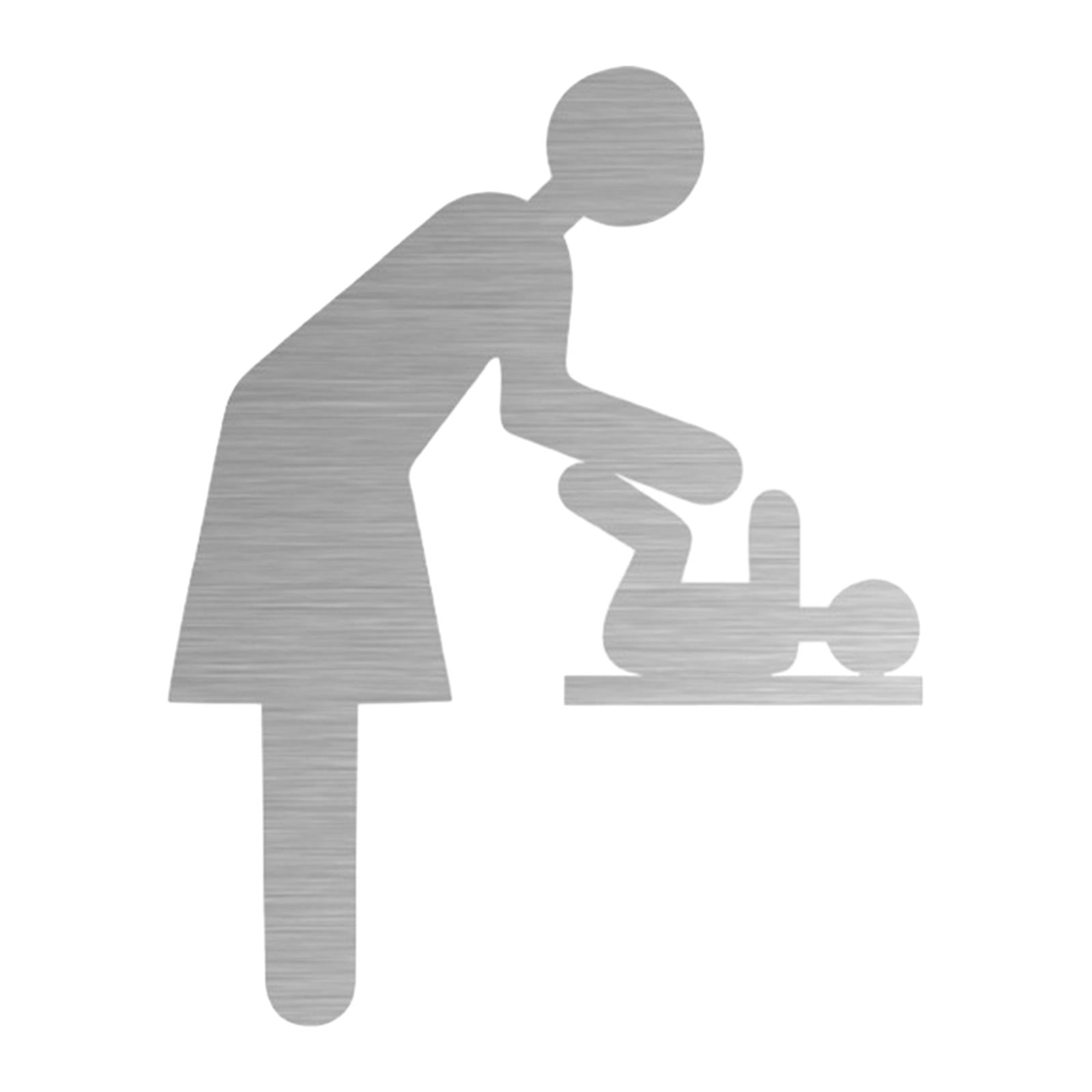 Diaper Change Door Sign Stainless Steel Bathroom Sign Nursery Sign for ...