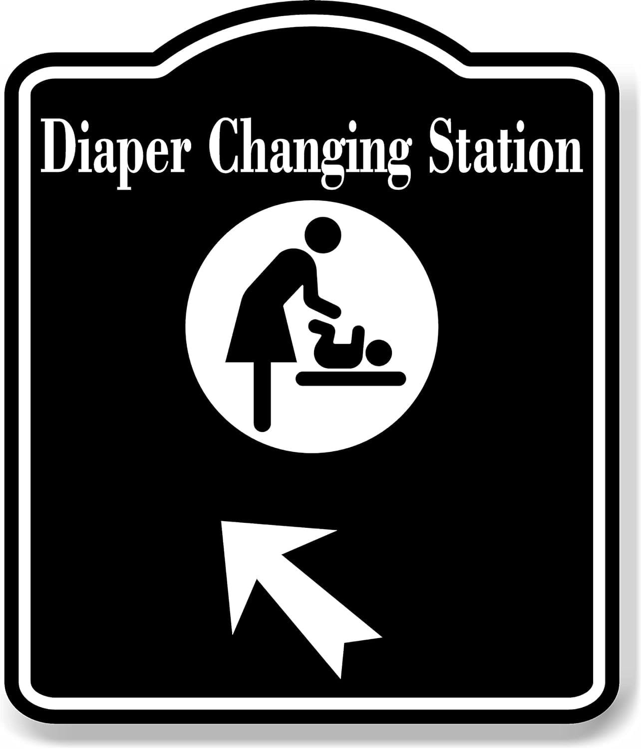 Diaper Changing Station 45 Degree Up Left Arrow BLACK Aluminum ...
