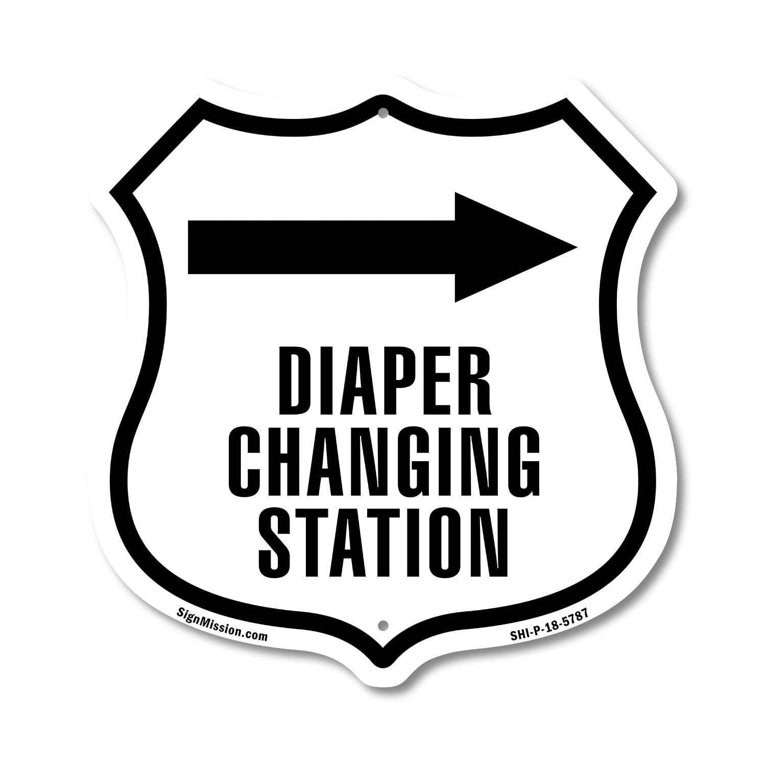 Diaper Changing Station Right (5 Pack) 12 inch X 12 inch Shield-Shaped ...