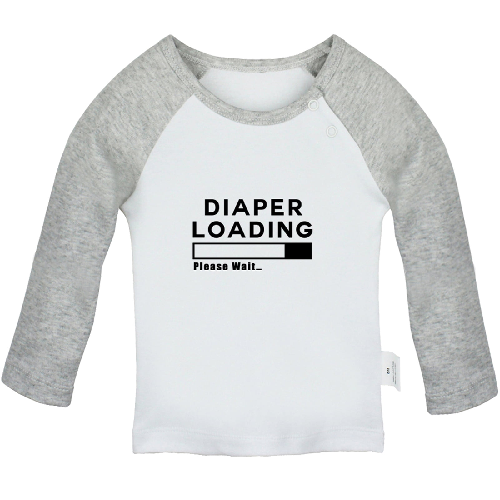 Diaper Loading Please Wait Funny T shirt For Baby, Newborn Babies T ...