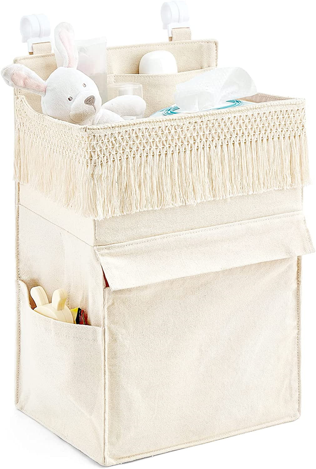 Diaper Organizer Caddy Macrame Hanging Baby Diaper Storage for Crib ...