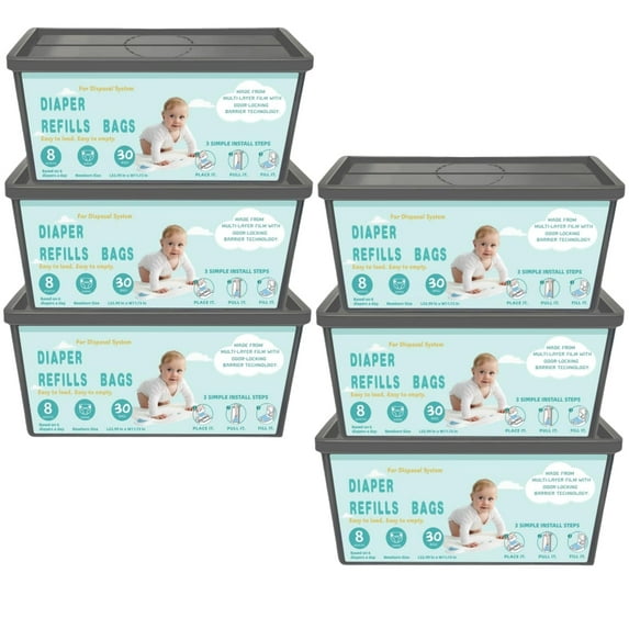 Diaper Pail Refill Bags Compatible with XIULINnie Easy Roll Signature ...