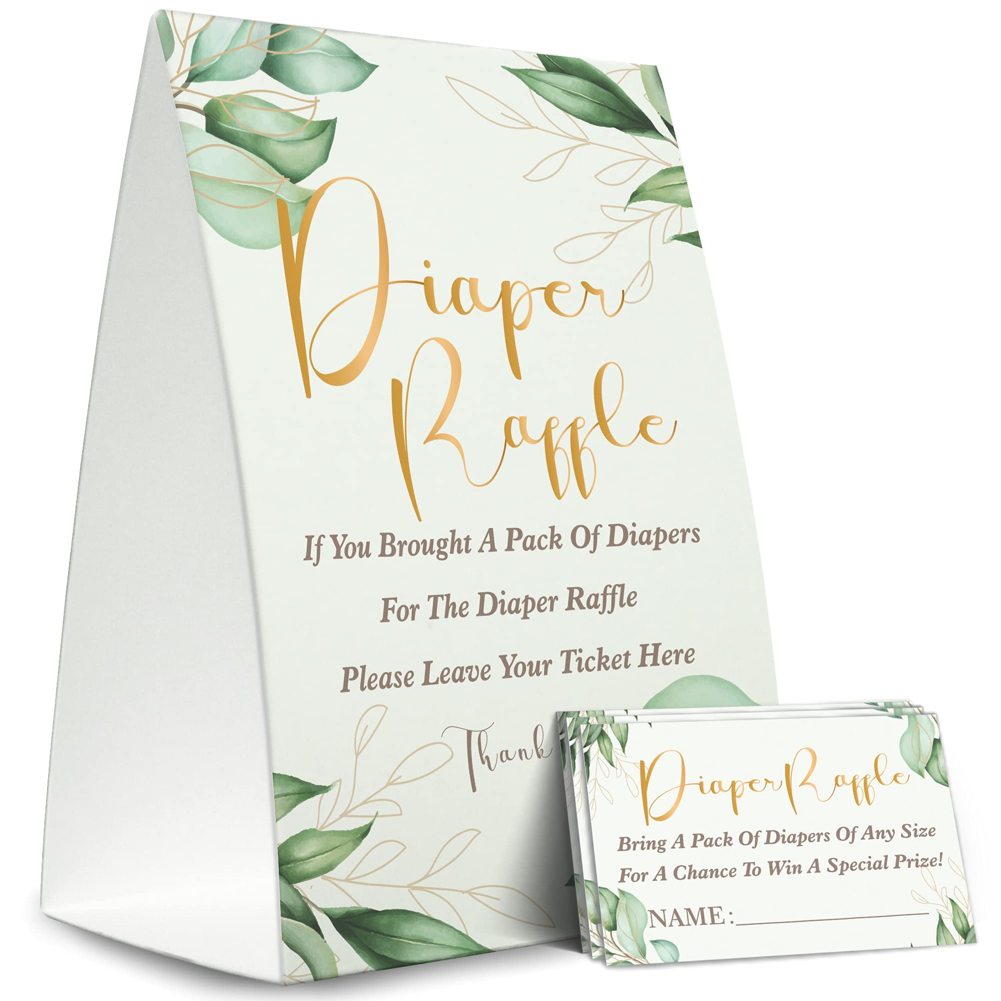 Diaper Raffle Sign,Diaper Raffle Baby Shower Game Kit (1 Standing Sign ...