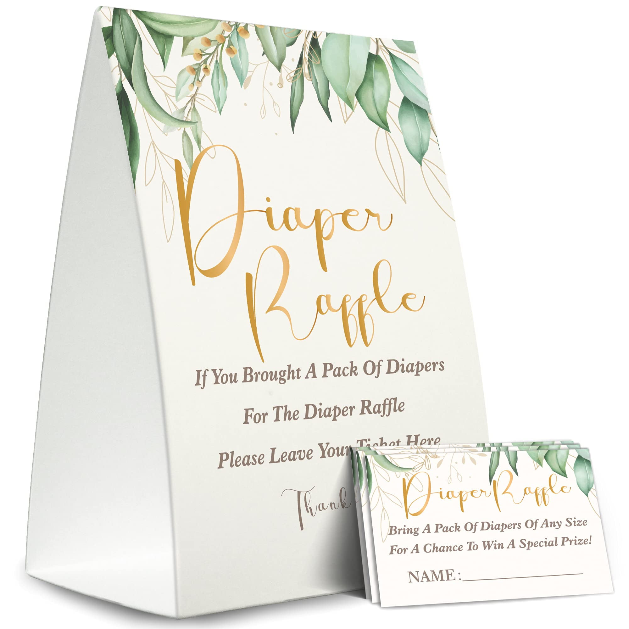 Diaper Raffle Sign,Diaper Raffle DHF10 Baby Shower Game Kit Sign + 50 ...