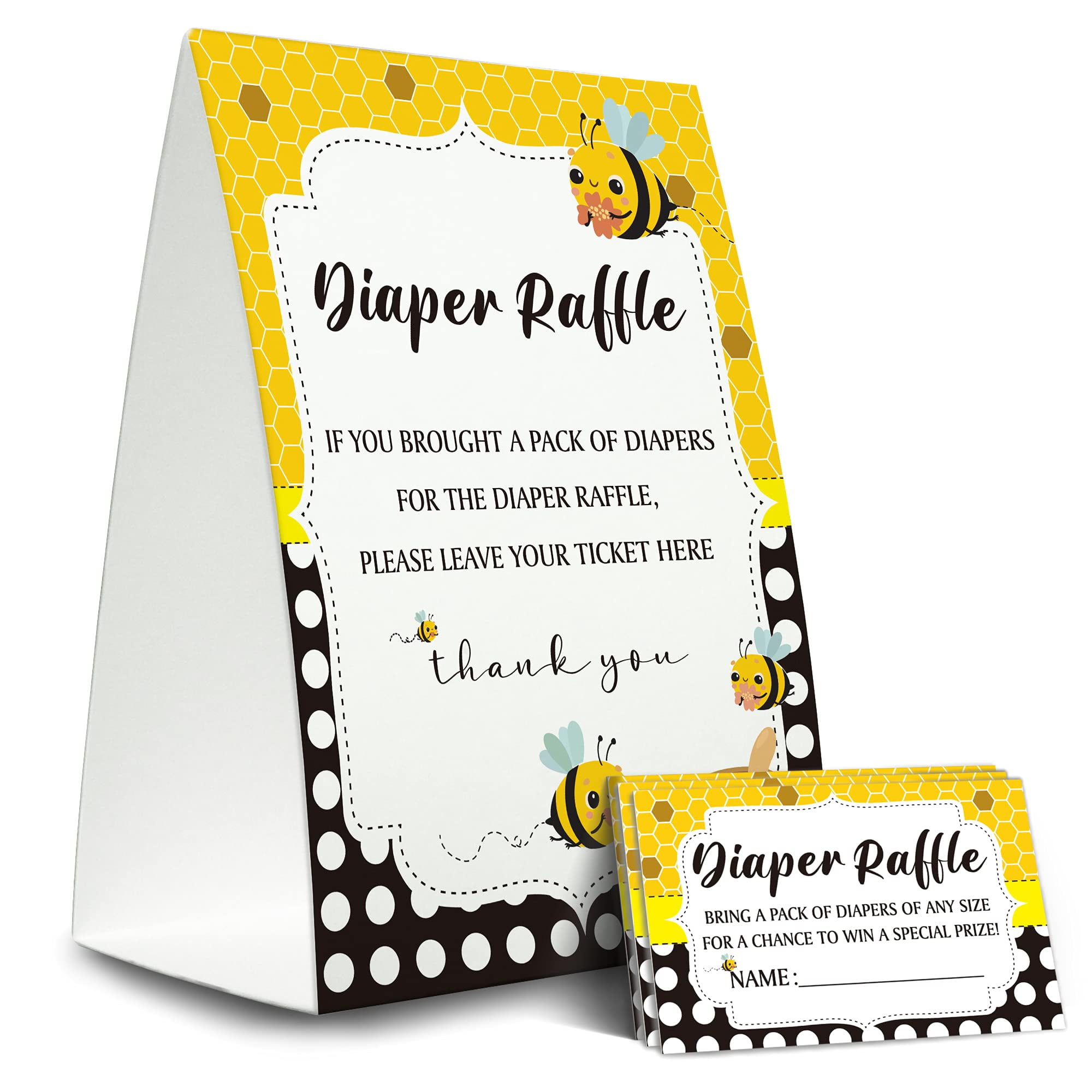 Diaper Raffle Sign,Diaper Raffle MMF7 Baby Shower Game Kit Sign + 50 ...