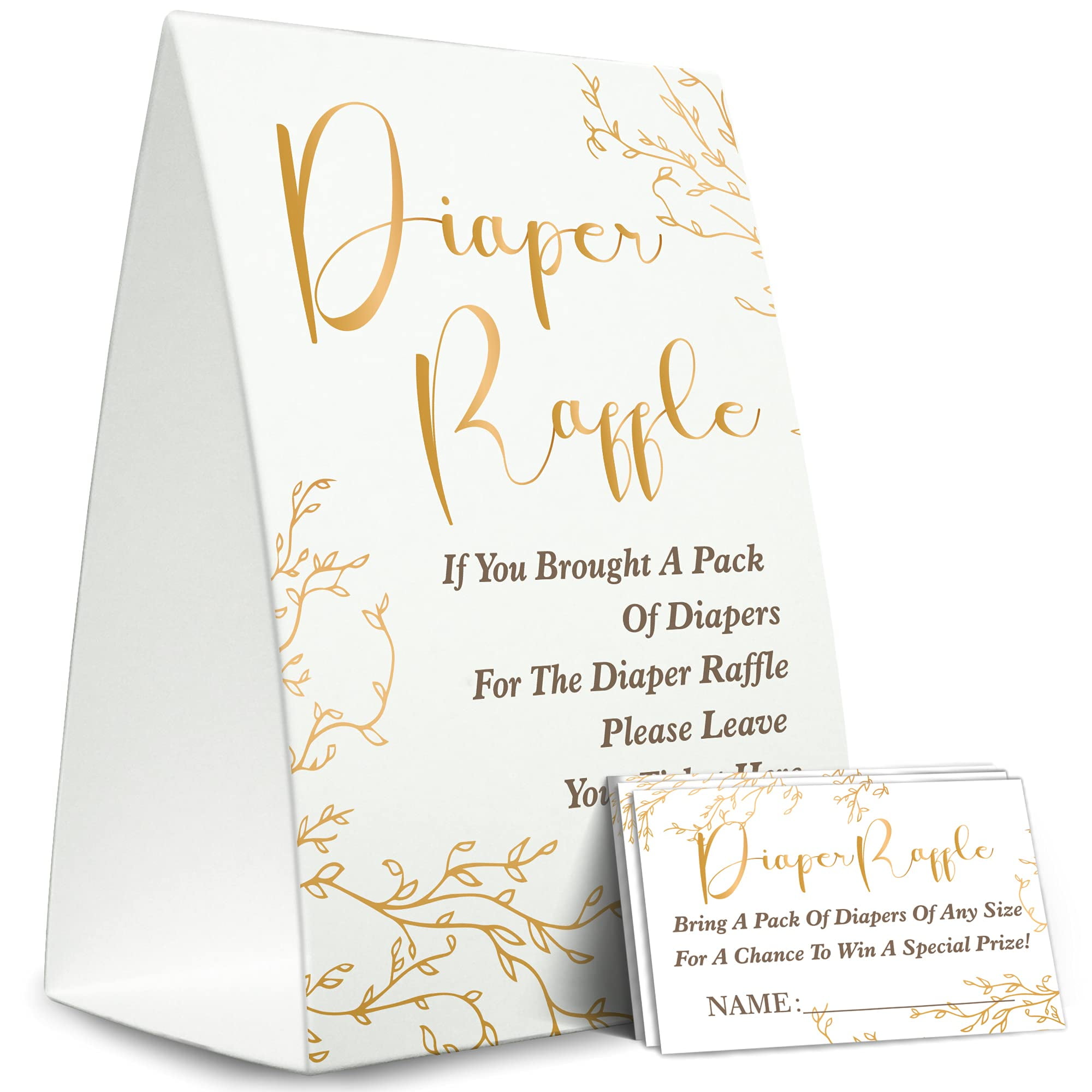 Diaper Raffle Sign,Diaper Raffle OIF8 Baby Shower Game Kit Sign + 50 ...