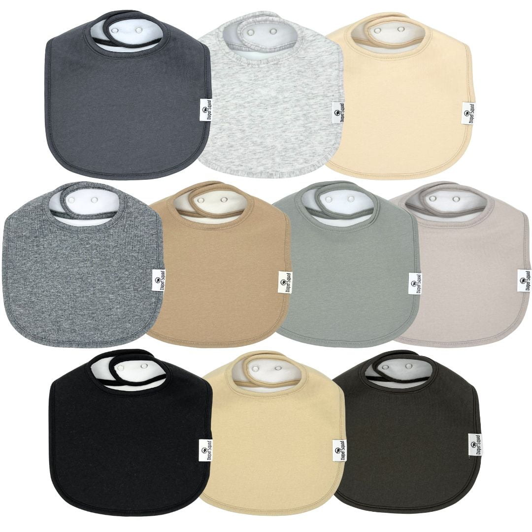 Diaper Squad Neutral Traditional 10-Pack Organic Baby Bandana Drool ...