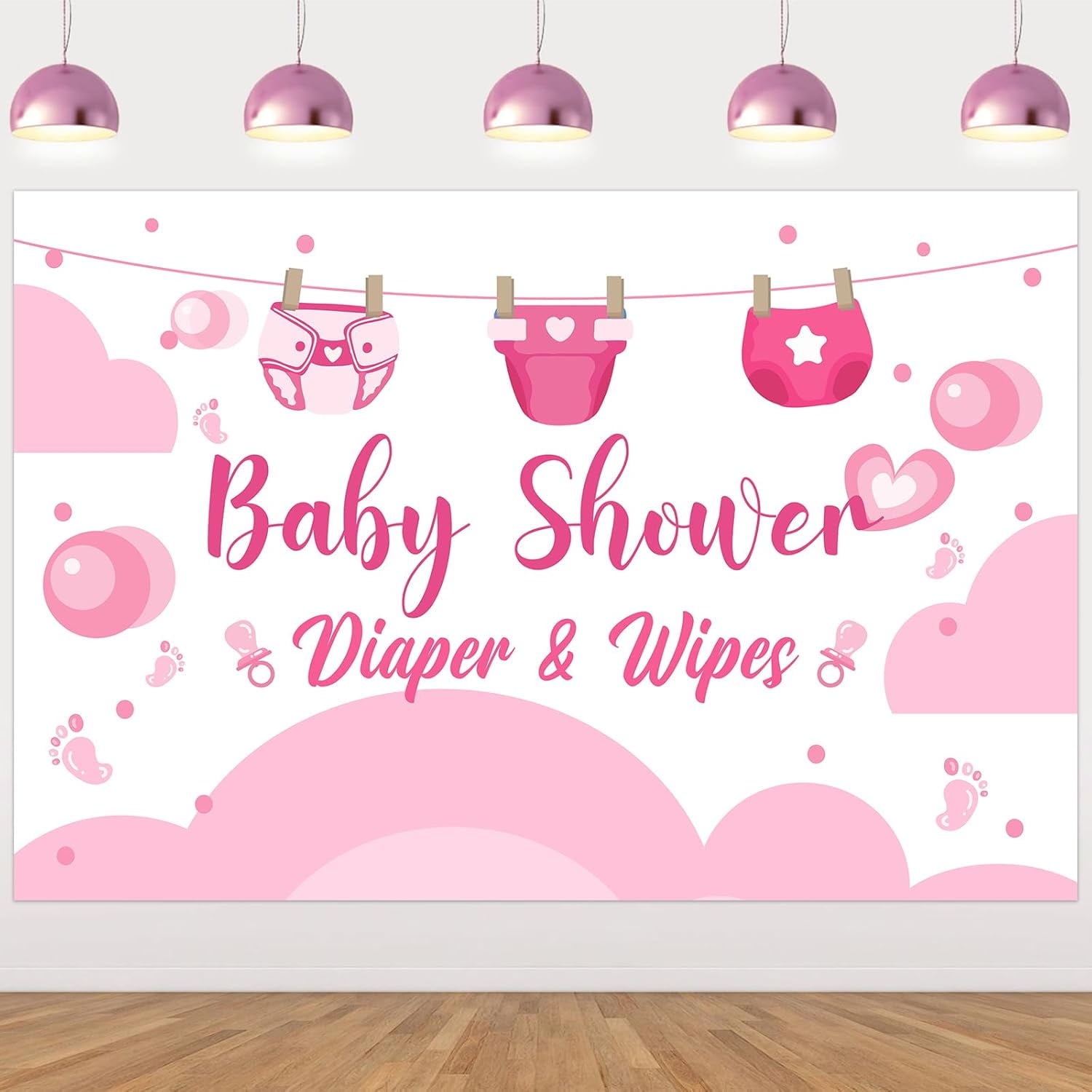 Diapers Baby Shower Decorations for Girl 6x4Ft Diapers and Wipes ...