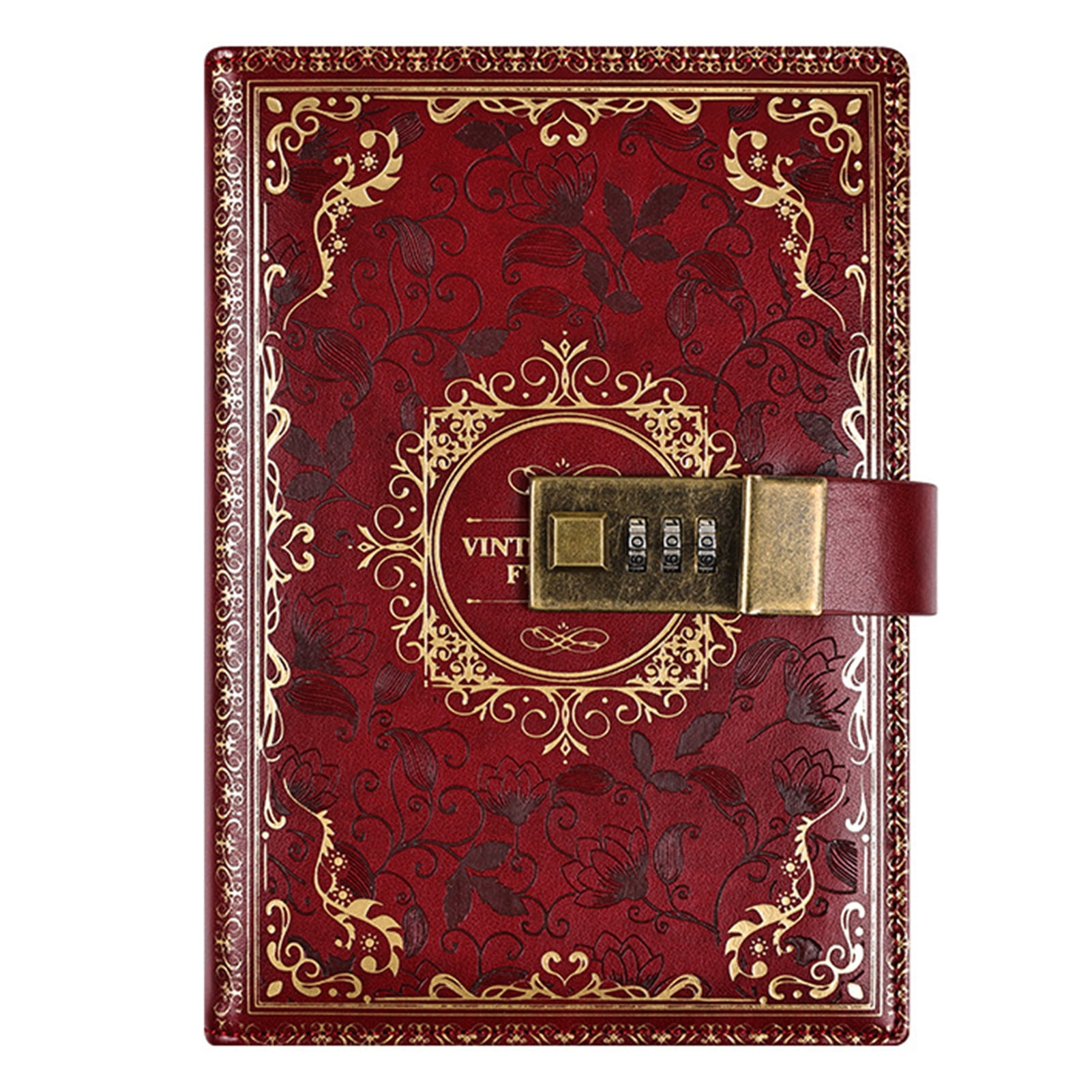 Diary Book Retro Style Notebook with Digital Combination Lock Password ...