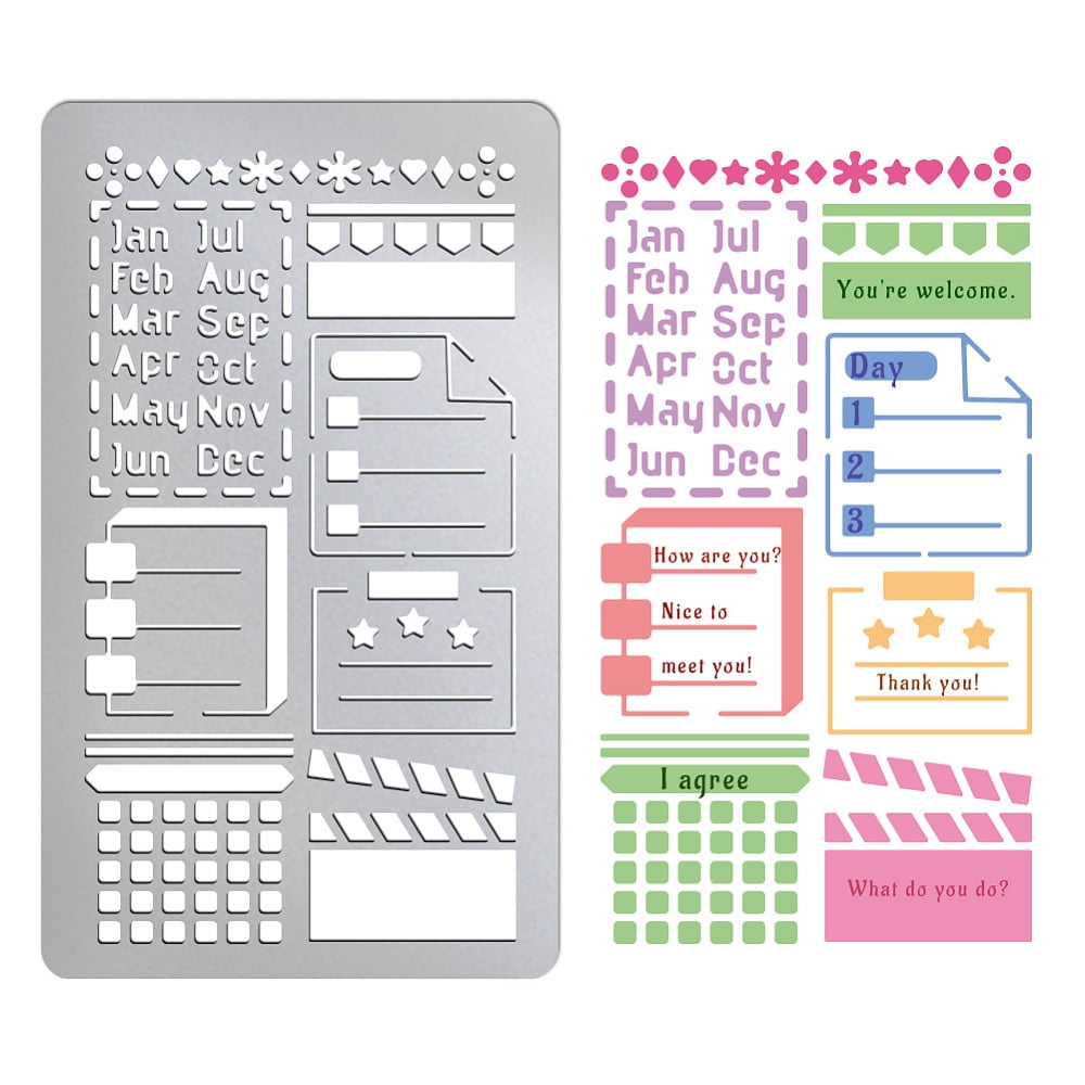 Diary Grid Partition Metal Stencil Lines Stainless Steel Template Photo ...