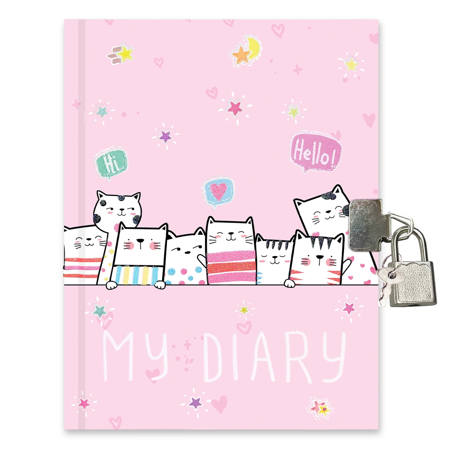 Diary with Lock for Friends, 7x5.3 Inches 160 Lined Pages Butterfly ...
