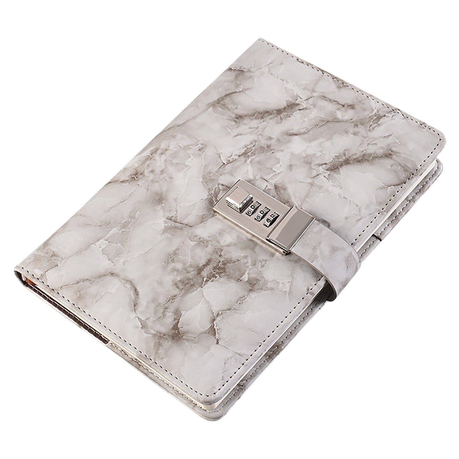 Diary with Lock Marble PU Leather Journal Combination Lock High Quality ...