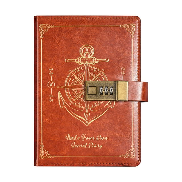 Diary with Lock,PU Leather Journal with Lock 224 Pages,Vintage Lock ...