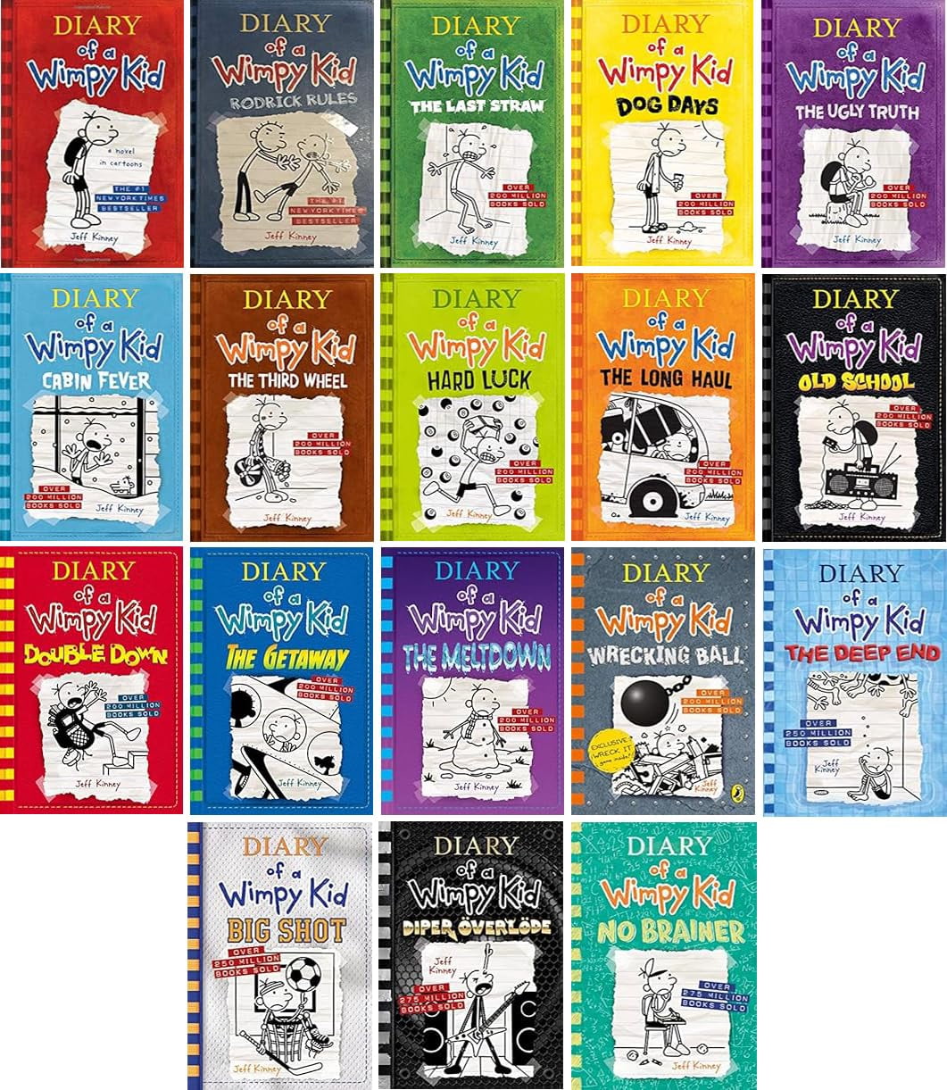 Diary of a Wimpy Kid Series Vol 1-18 Collection 18 Books Hardcover Set ...