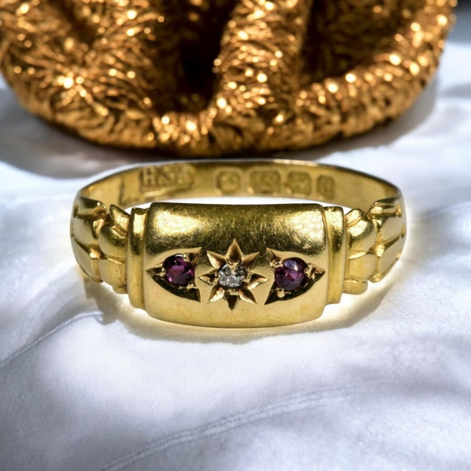 Diastar 14K Yellow Gold Finish Silver Round Cut Pink Cubic Zirconia ...