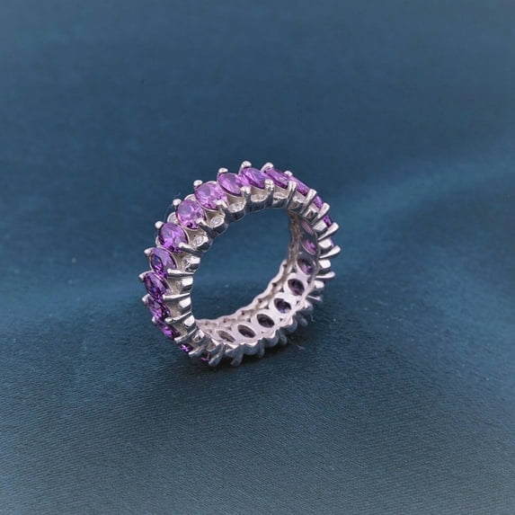 Diastar Jewels Marquise Cut Purple Cubic Zirconia 14K White Gold Finish ...