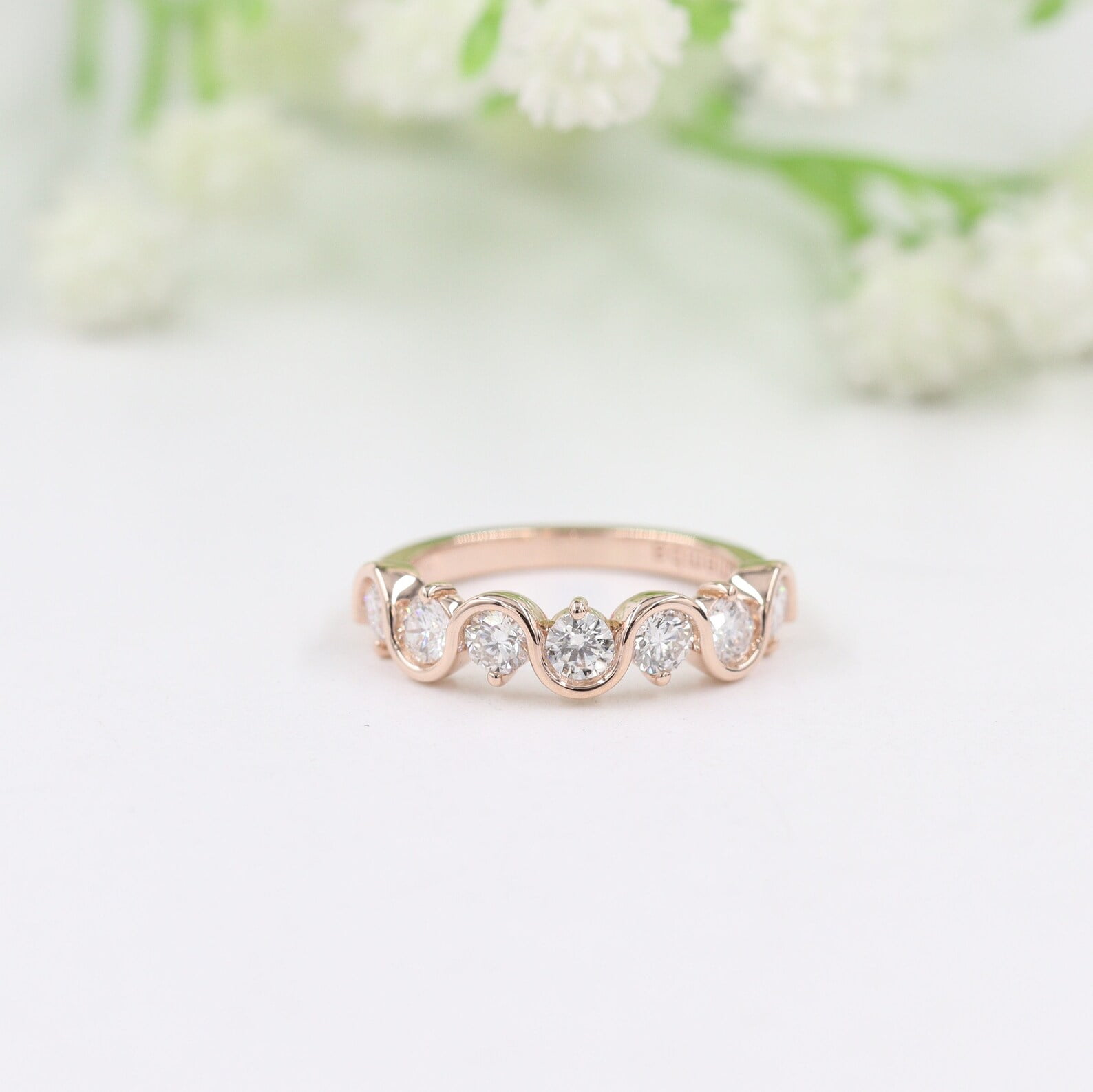 Diastar Jewels Women's 14K Rose Gold Finish Silver Round Cut CZ Women's ...