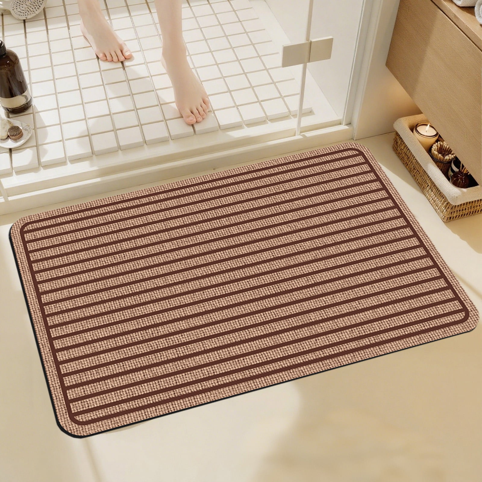 Diatoeous Earth Bath Mat – Absorbent, Quick-Dry, Non-Slip Bathroom Rug ...