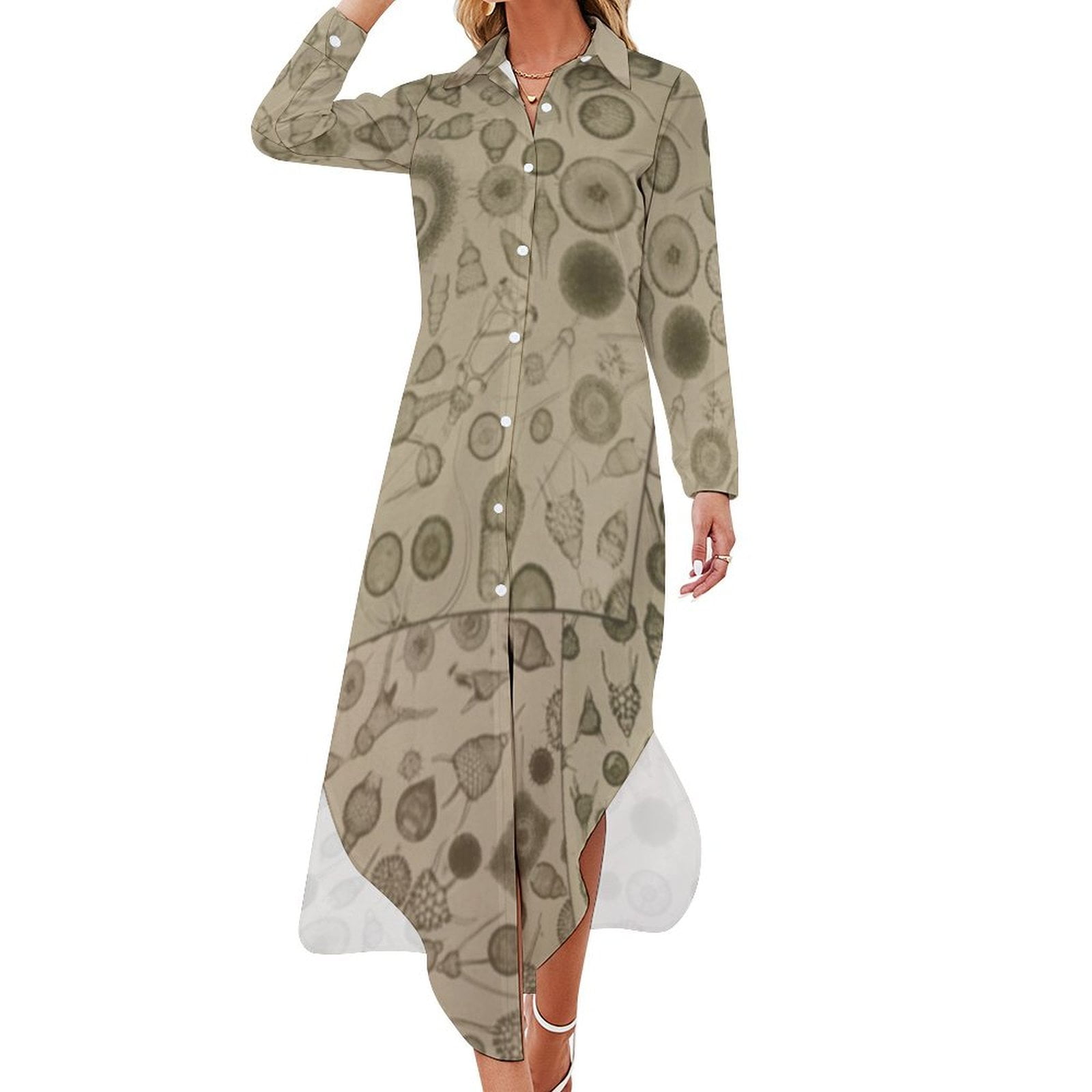 Diatom Design Long Sleeved Shirt Dress Woman clothes Woman's evening ...
