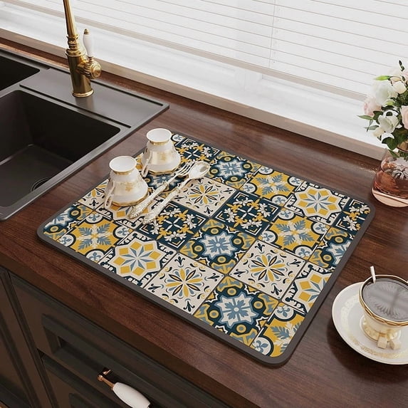 Diatom Mud Absorbent Kitchen Countertop Drain Pad - 40x50cm Wipeable ...