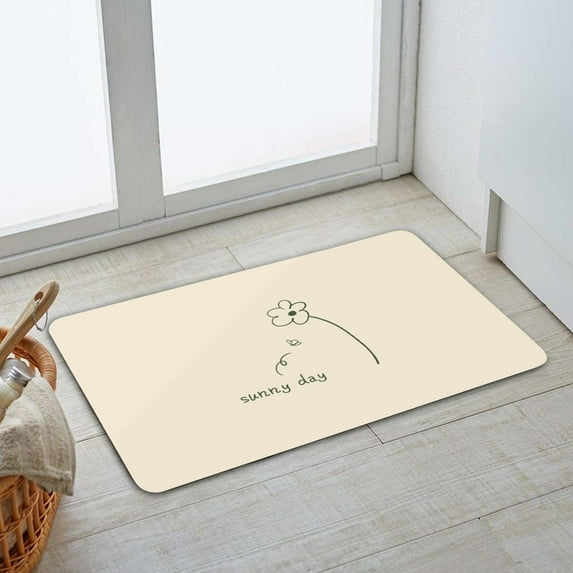 Diatom Mud Bath Mat, Modern Line Painting Design, High-absorption Floor ...