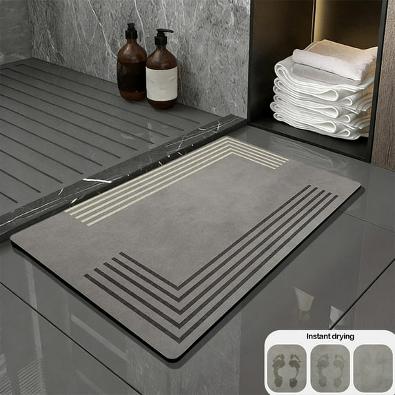 Diatom Mud Quick-Dry Absorbent Non-Slip Bathroom Floor Mat, Bathroom ...